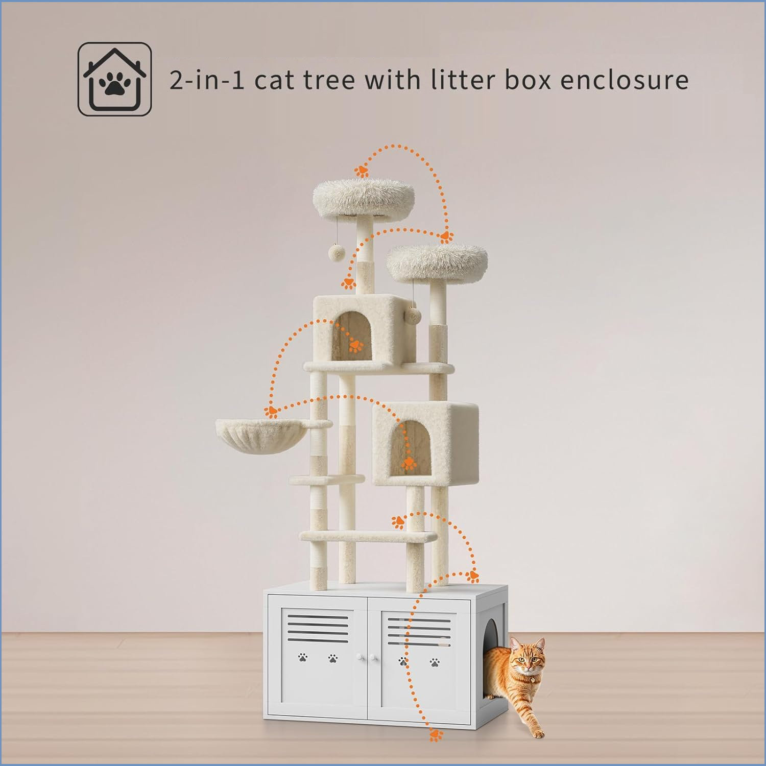 Tucker Murphy Pet™ 75.6-inch Tall Cat Tree With Litter Box Enclosure 2 ...