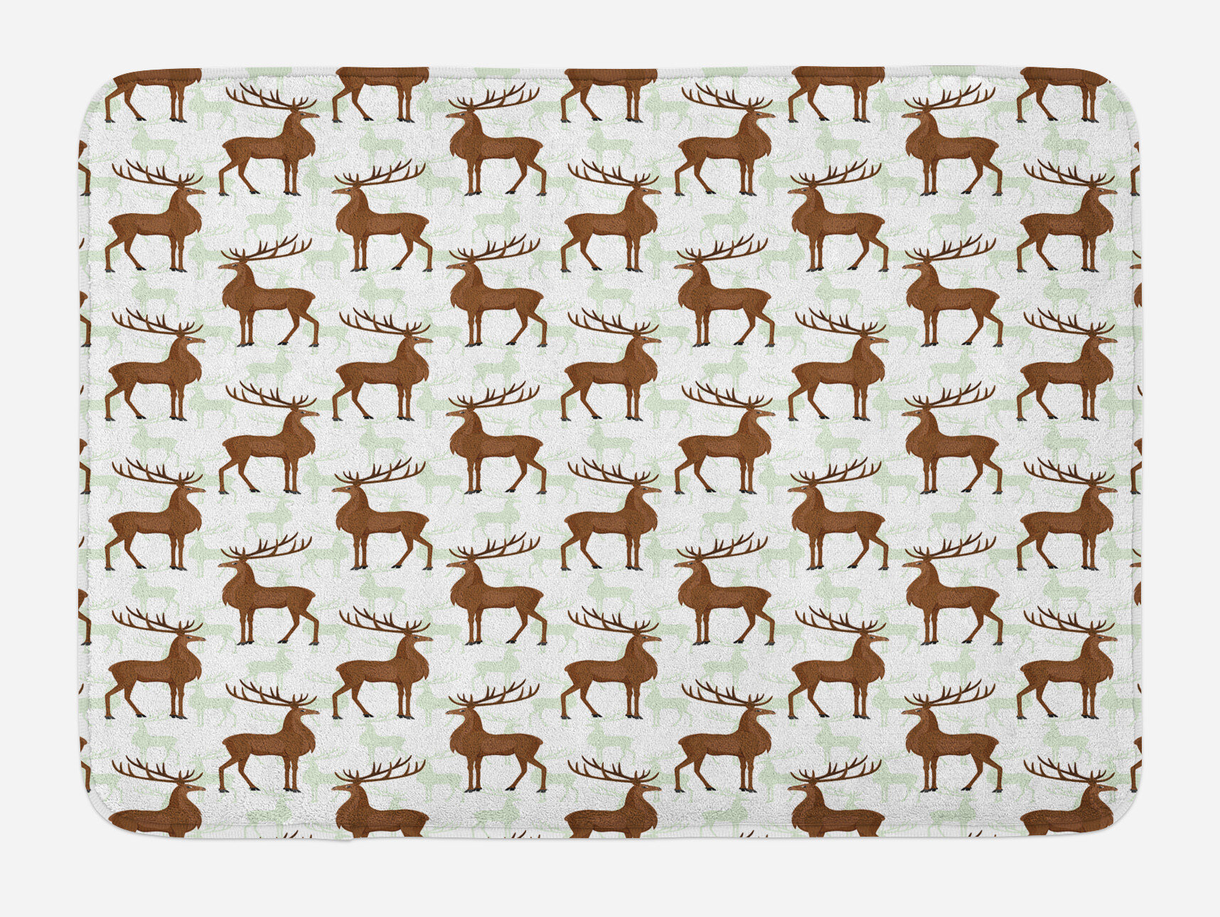 Ambesonne Nature Plush Bath Mat, Repeating Deer Silhouettes, 30.2"x20 ...