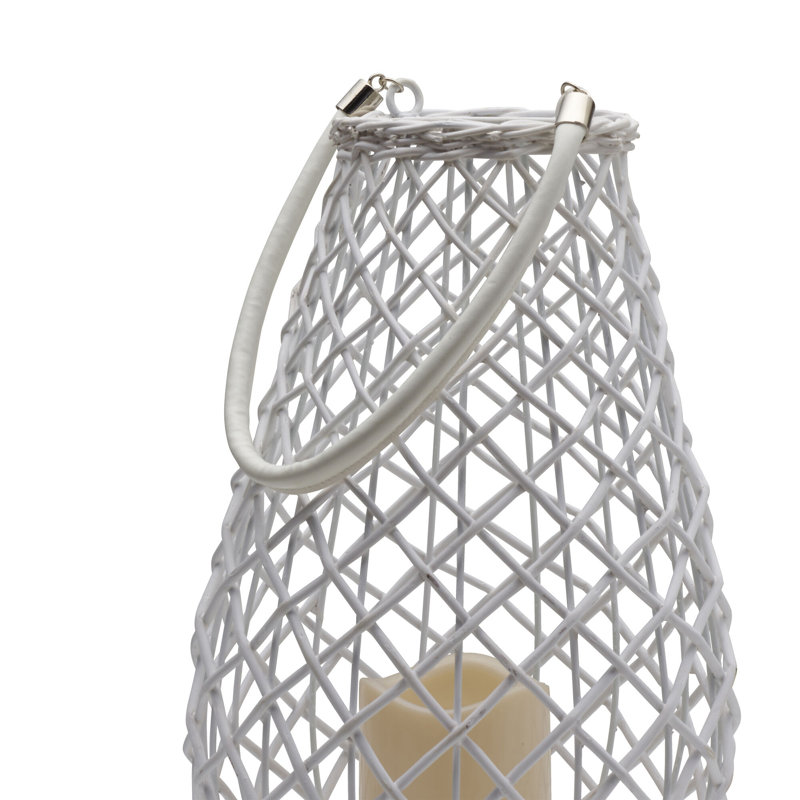 Elements Rattan Tabletop Lantern Set with Candle Included | Wayfair