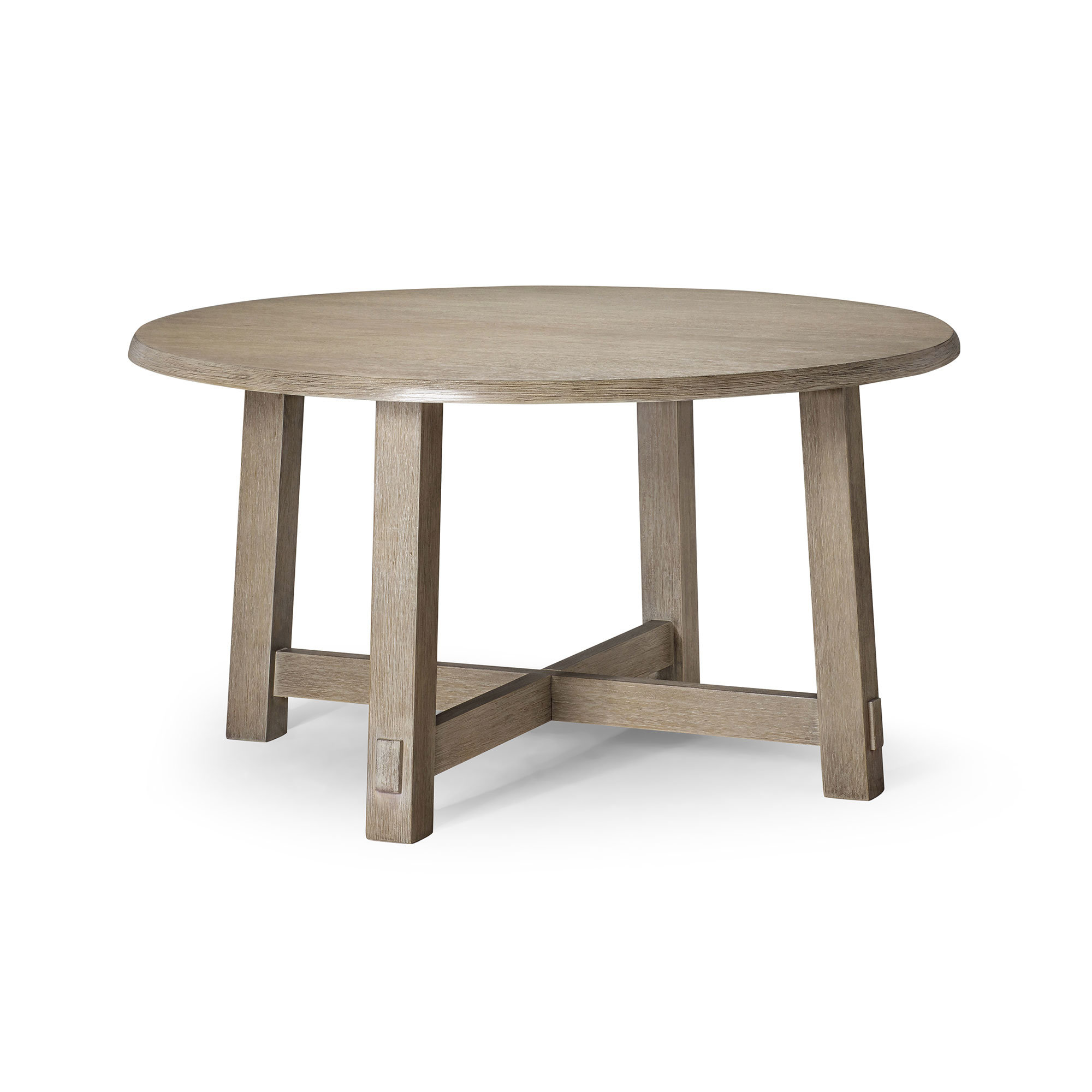 Maven Lane Sasha Round Wooden Dining Table in Weathered Grey Finish ...
