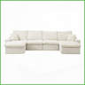 Latitude Run® 142" Beige Chenille Cloud Sectional Sofa - Modern U ...