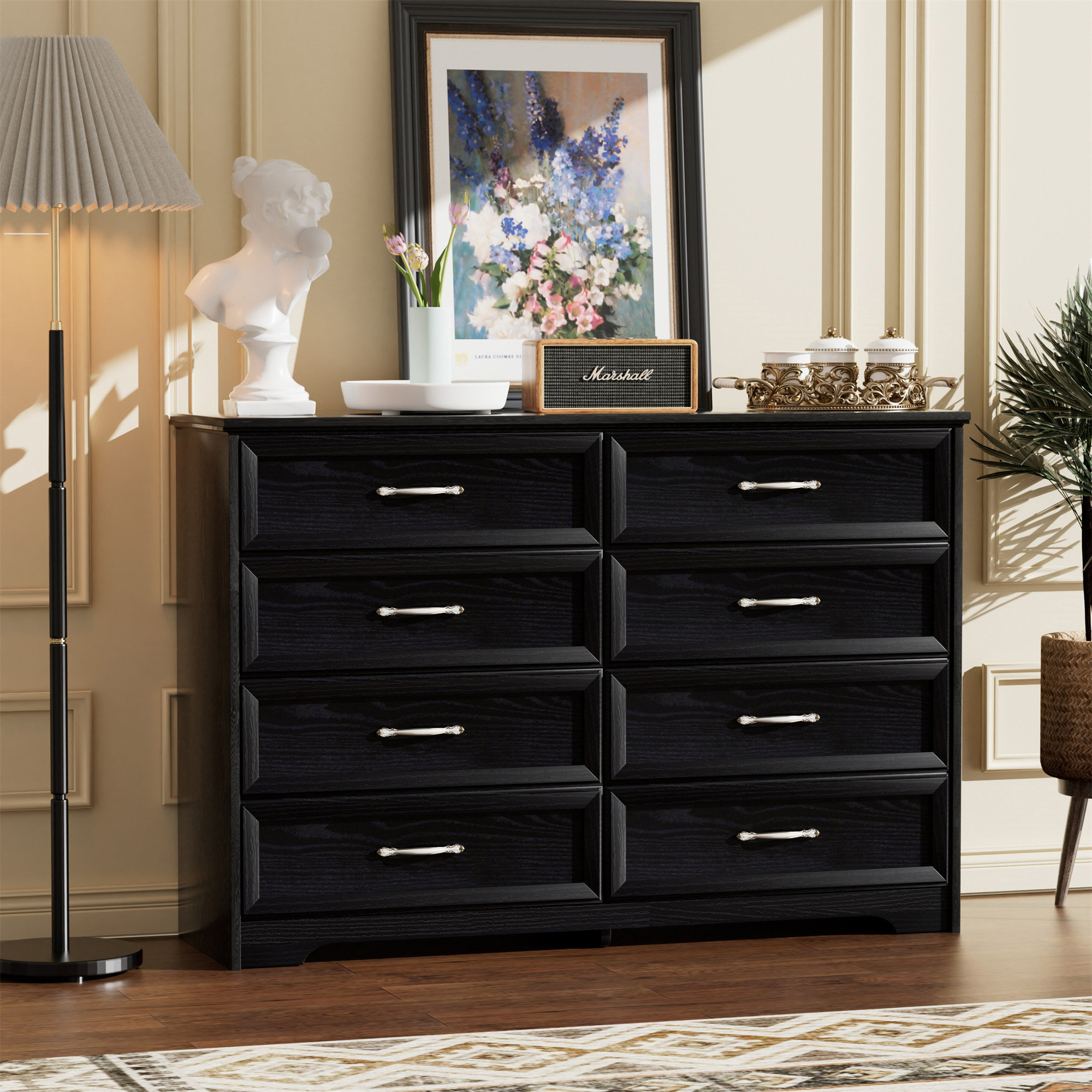 Lark Manor Modern 3 Drawer Bedroom Chest Of Drawers With 8 Drawers ...