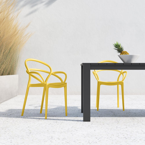 Yellow Patio Dining Chairs You'll Love | Wayfair