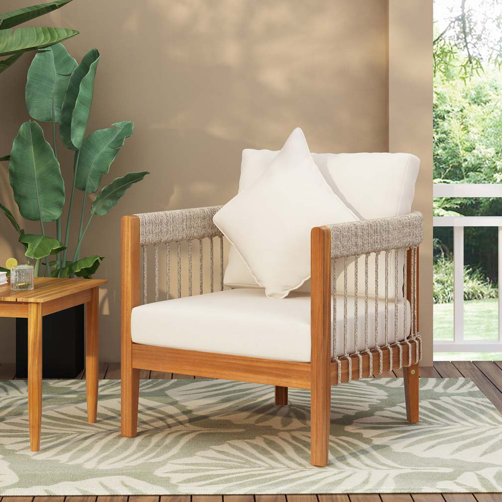 Hokku Designs Acacia Wood Outdoor Club Chair | Wayfair