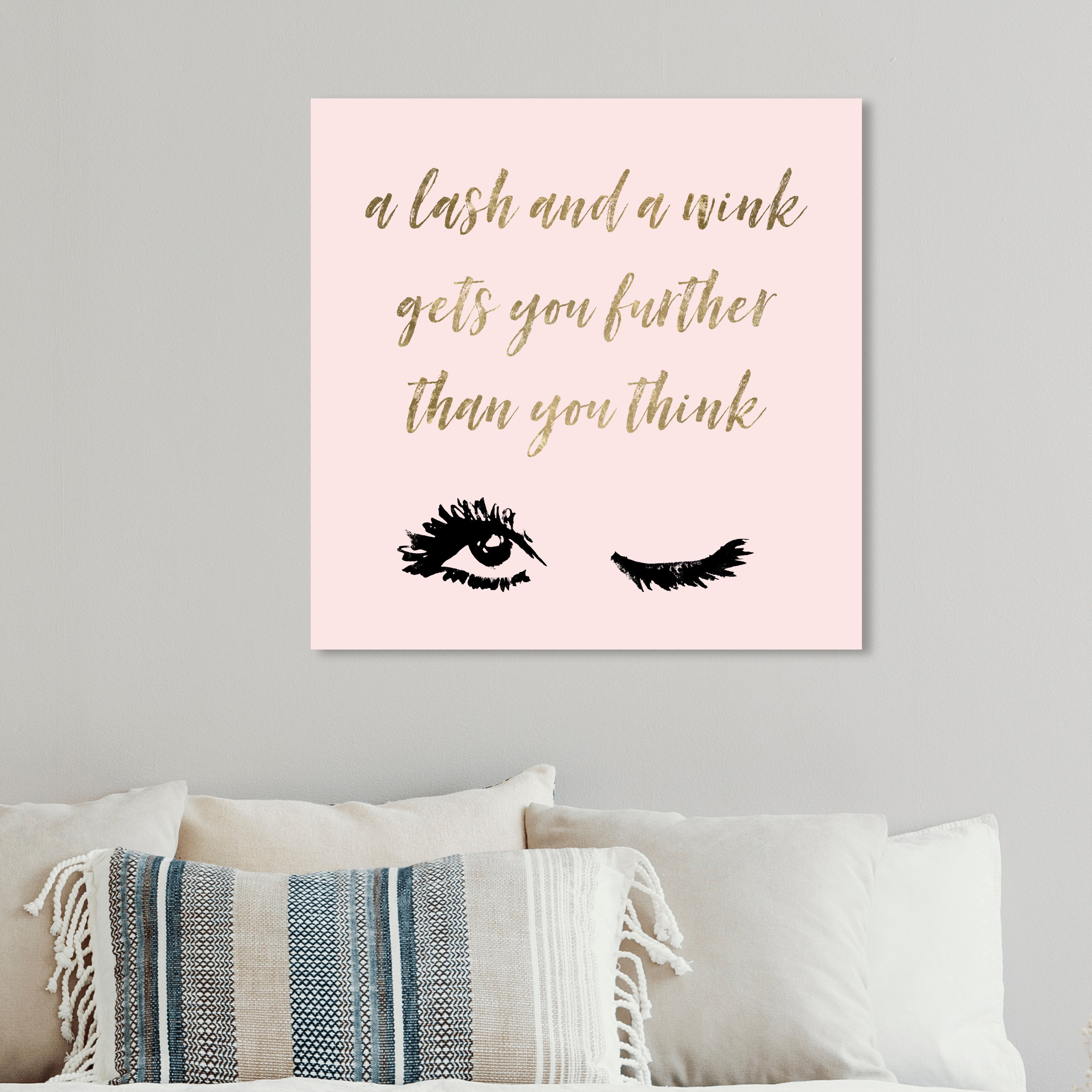 Oliver Gal Lashes And Winks, Flirty Eye Inspiration Modern Pink Canvas ...