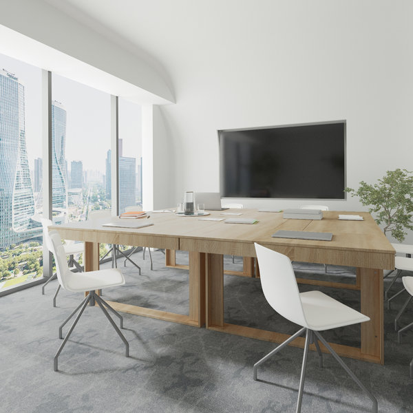 Wrought Studio 86.6'' Rectangle Conference Table & Reviews | Wayfair