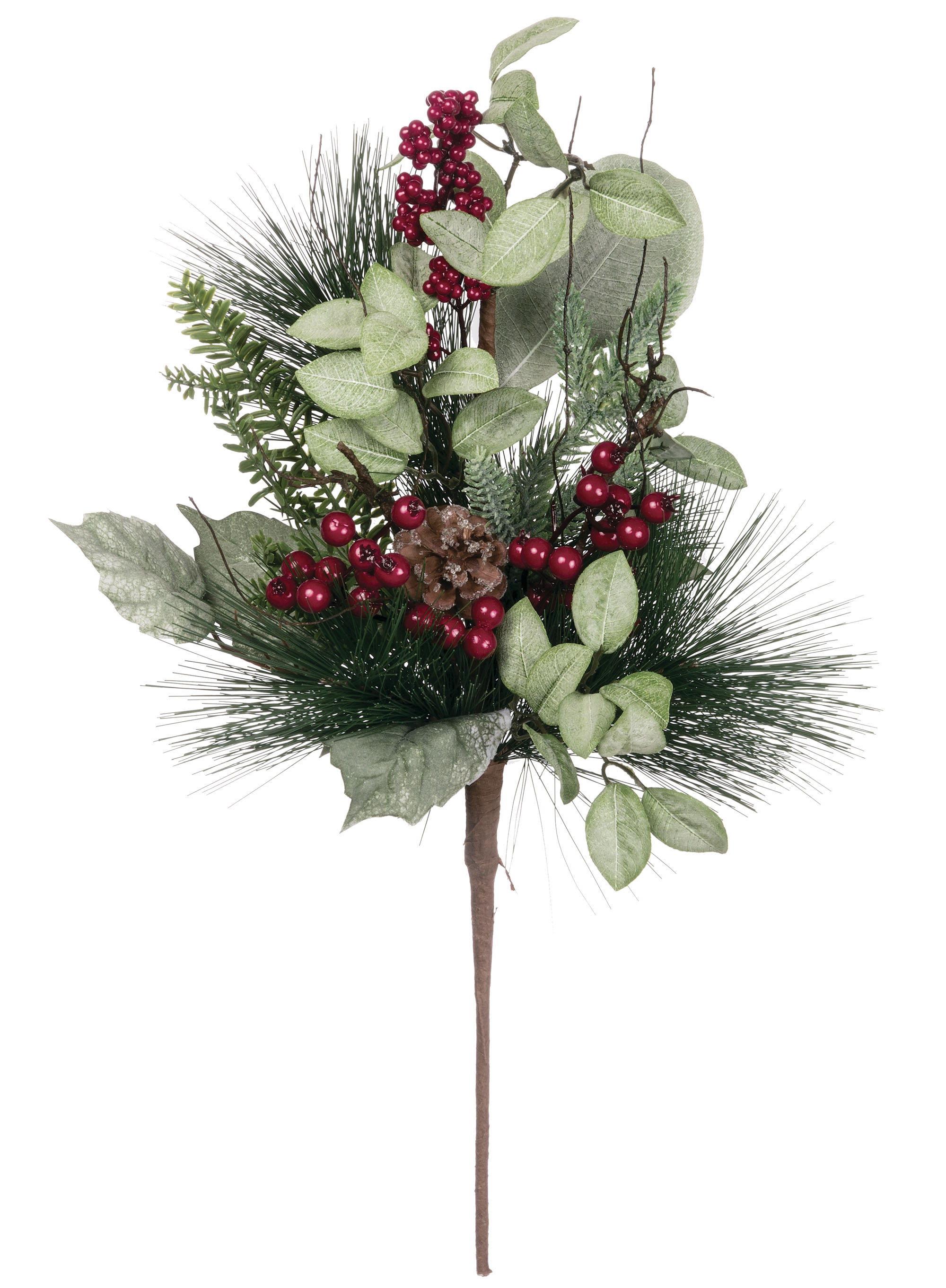 The Holiday Aisle® Pine and Cone with Berry Bush Mixed Stem | Wayfair