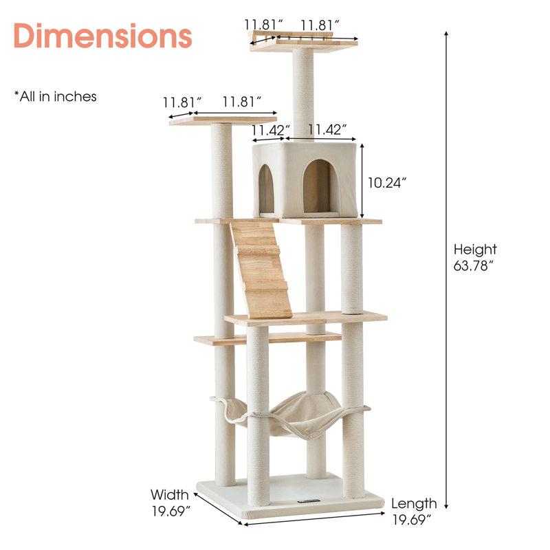 Tucker Murphy Pet™ 64" Chabeli Multi-Level Cat Tree & Reviews | Wayfair