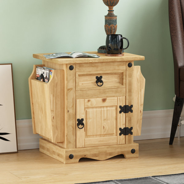 Gracie Oaks Baggara Solid Wood Free Standing Magazine Rack & Reviews ...