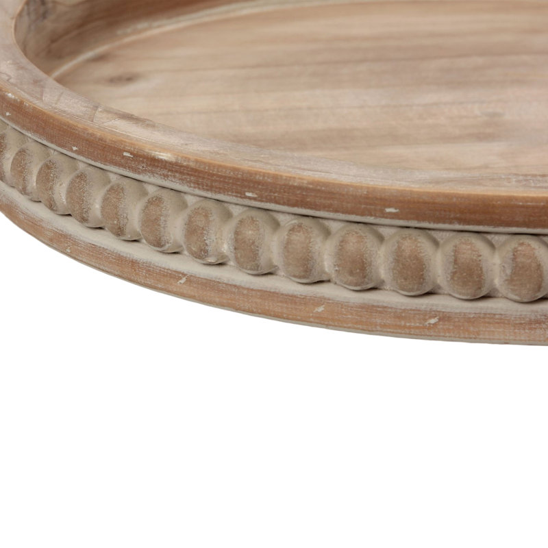 Dakota Fields Dushon 16 Inches Natural Hand Crafted Beaded Wooden Tray ...