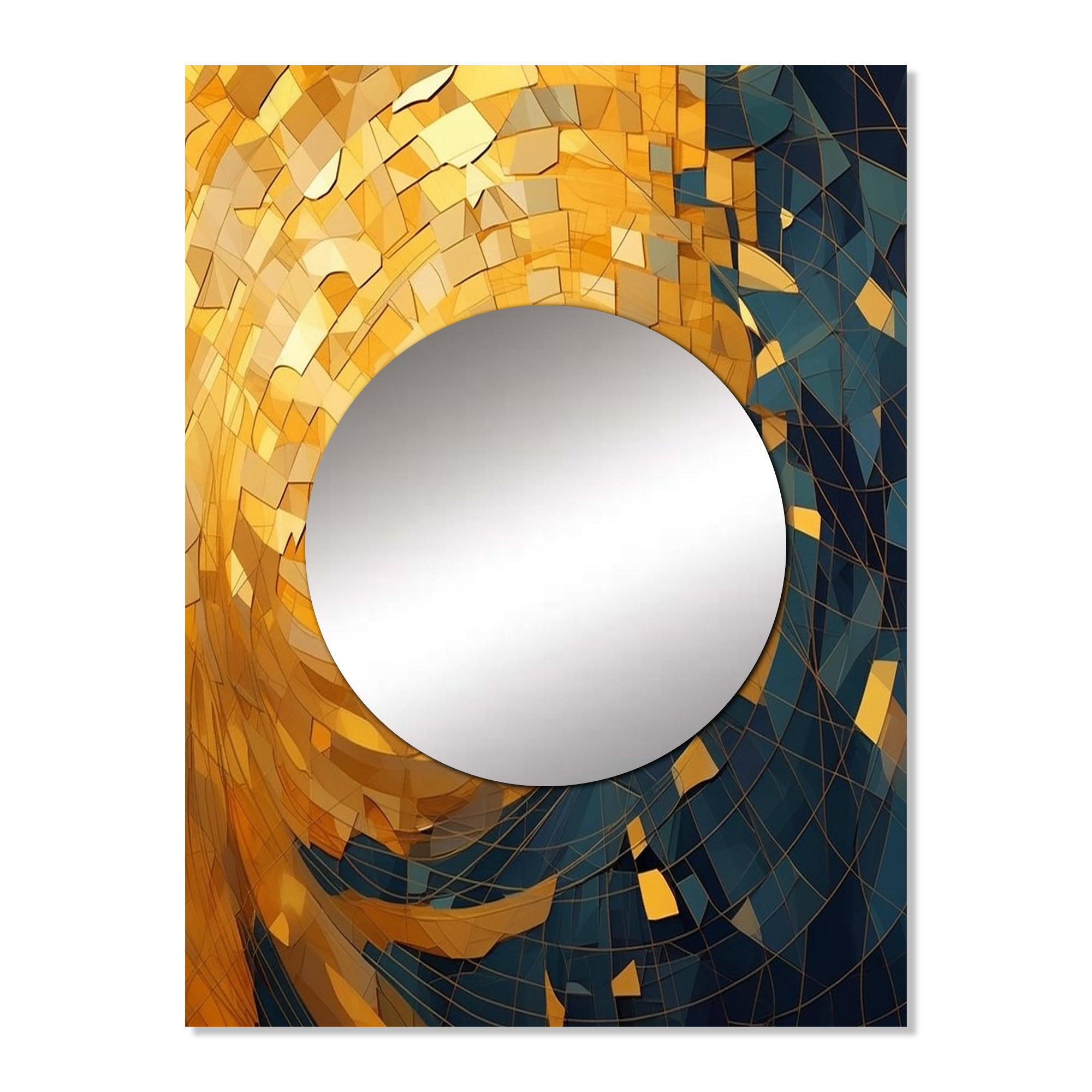 East Urban Home Gold And Black Cubist Visions VI - Cubism Mirror Wall ...