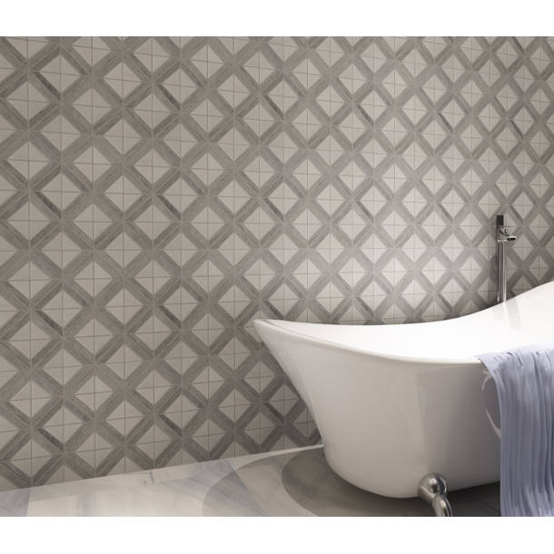 Tile & Top 6" x 6" Marble Grid Mosaic Wall & Floor Tile | Wayfair