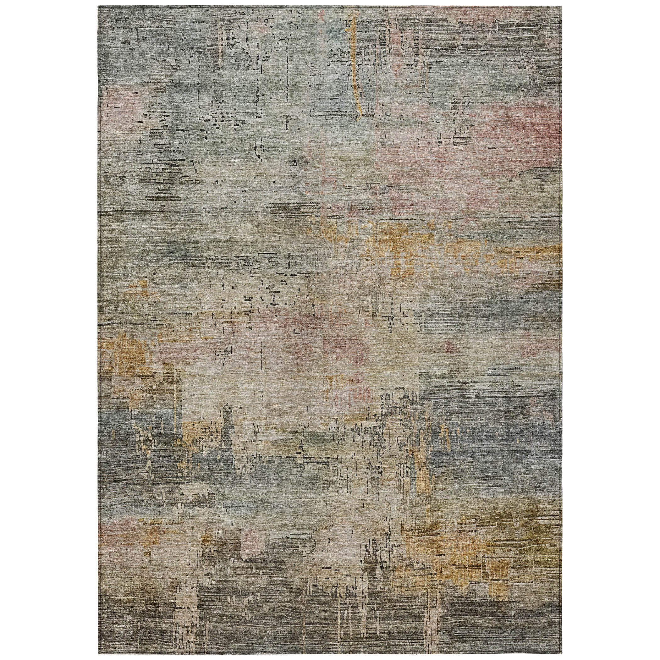 HomeRoots 3' X 5' Sage Abstract Washable Indoor Outdoor Area Rug | Wayfair