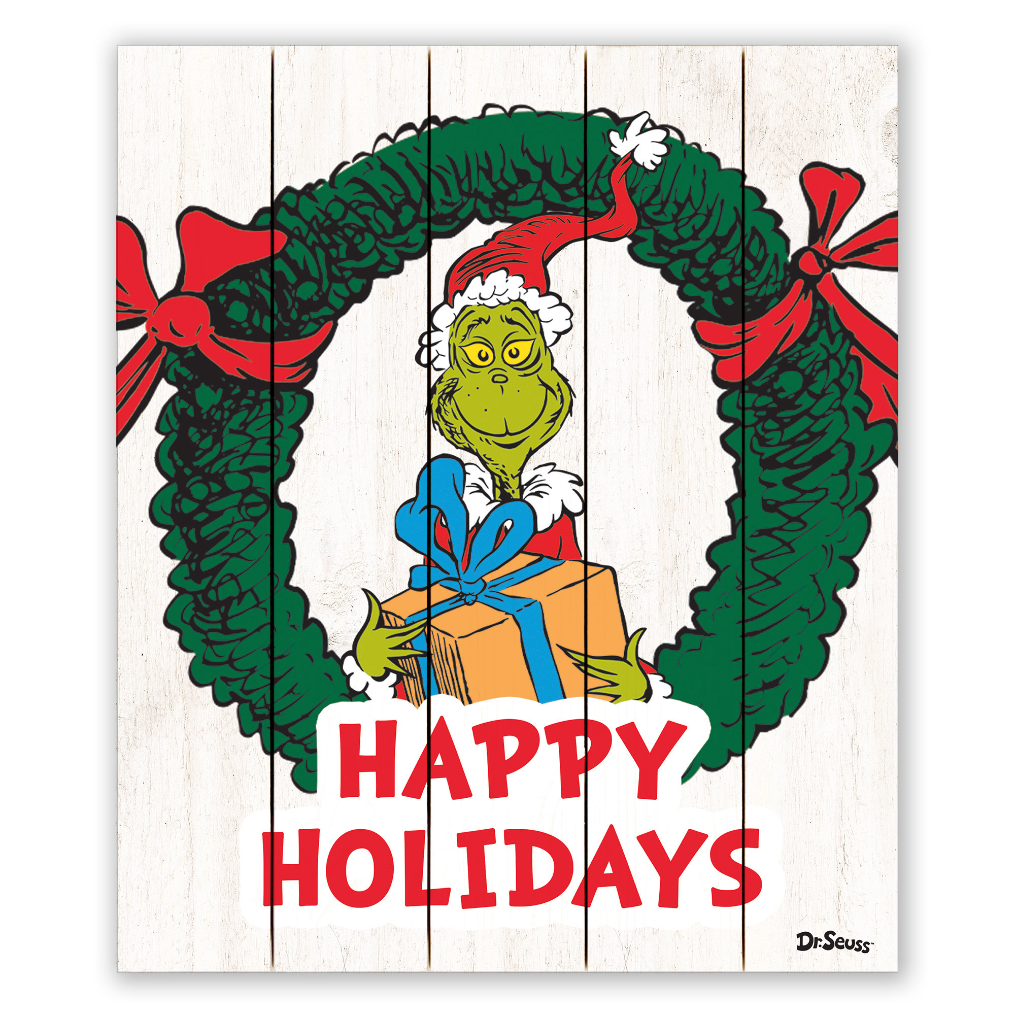 The Holiday Aisle® The Grinch Happy Holidays Pallet Wood Wall Art | Wayfair