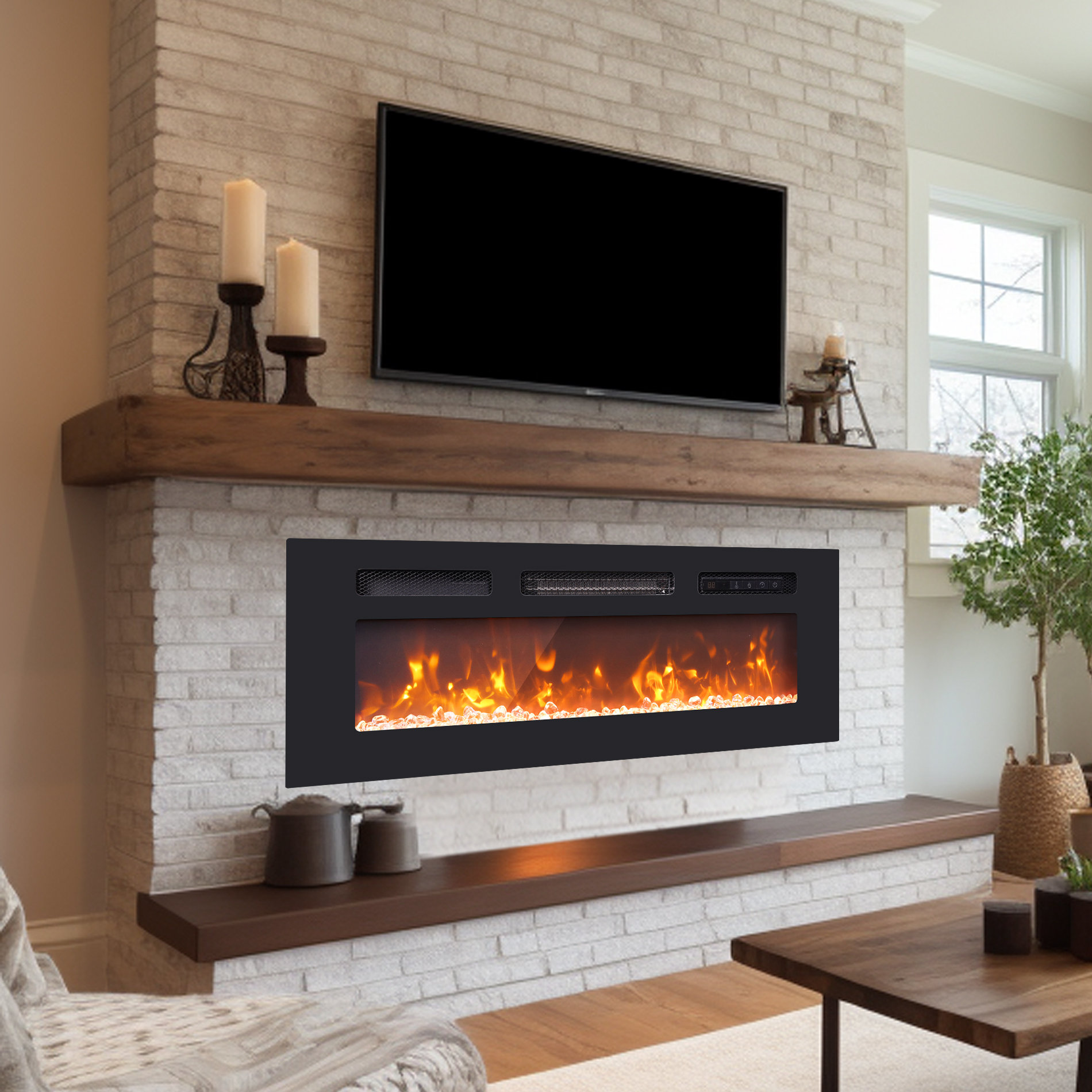 Symple Stuff 36" Electric Fireplace - Wayfair Canada