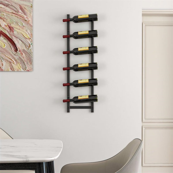 Fcbnposi Wall Mounted Wine Rack, 6 Bottles Metal Wine Storage Holder ...