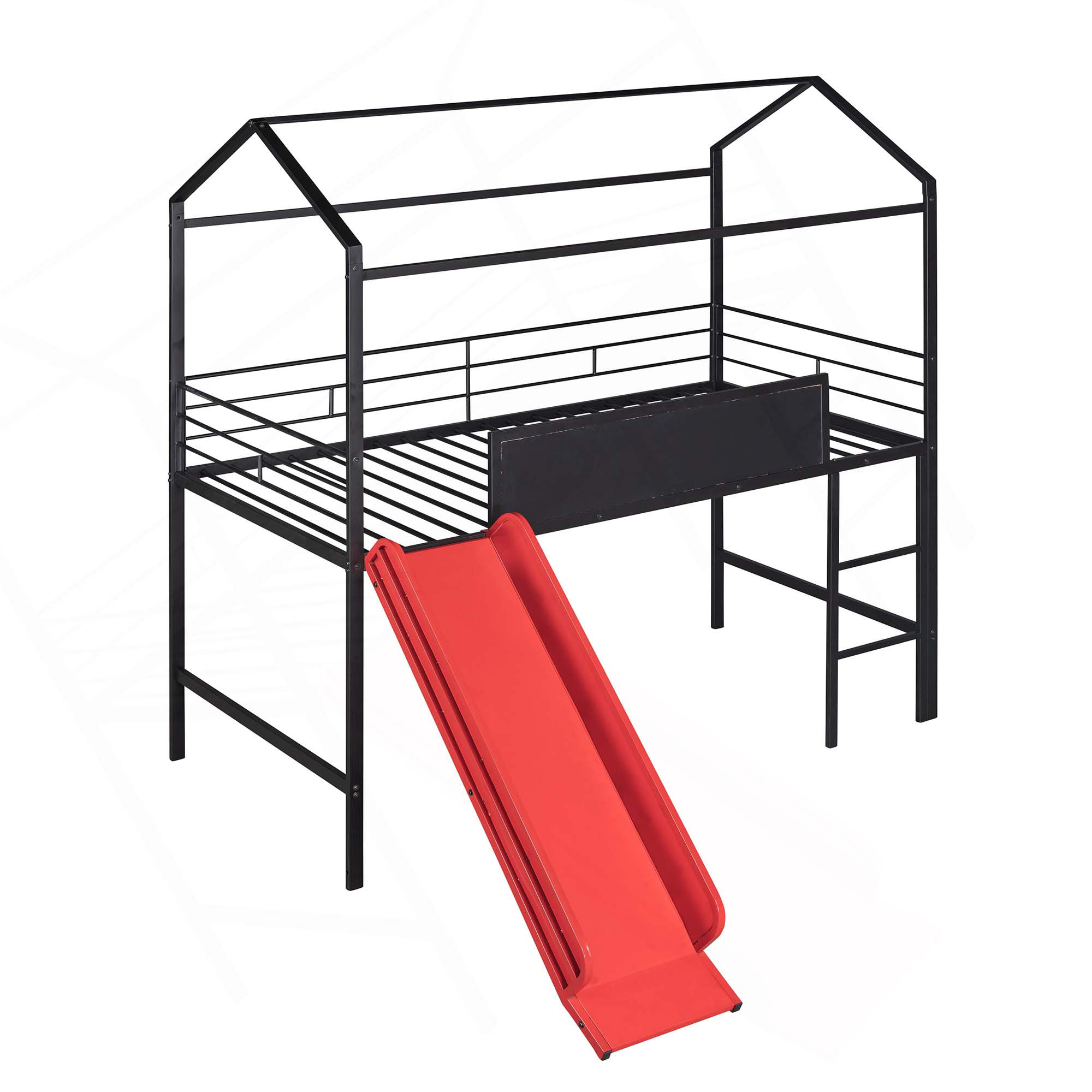 BORILNMR Metal House Bed With Slide, Metal Loft Bed With Two-Sided ...