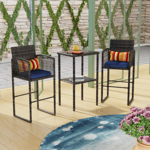 Square Two Person Patio Dining Sets You'll Love | Wayfair