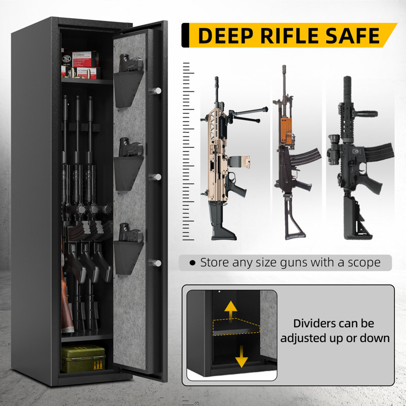 KAER 6 Gun Safe for Rifles and Pistols, Large Gunsafe Cabinet Rifle ...