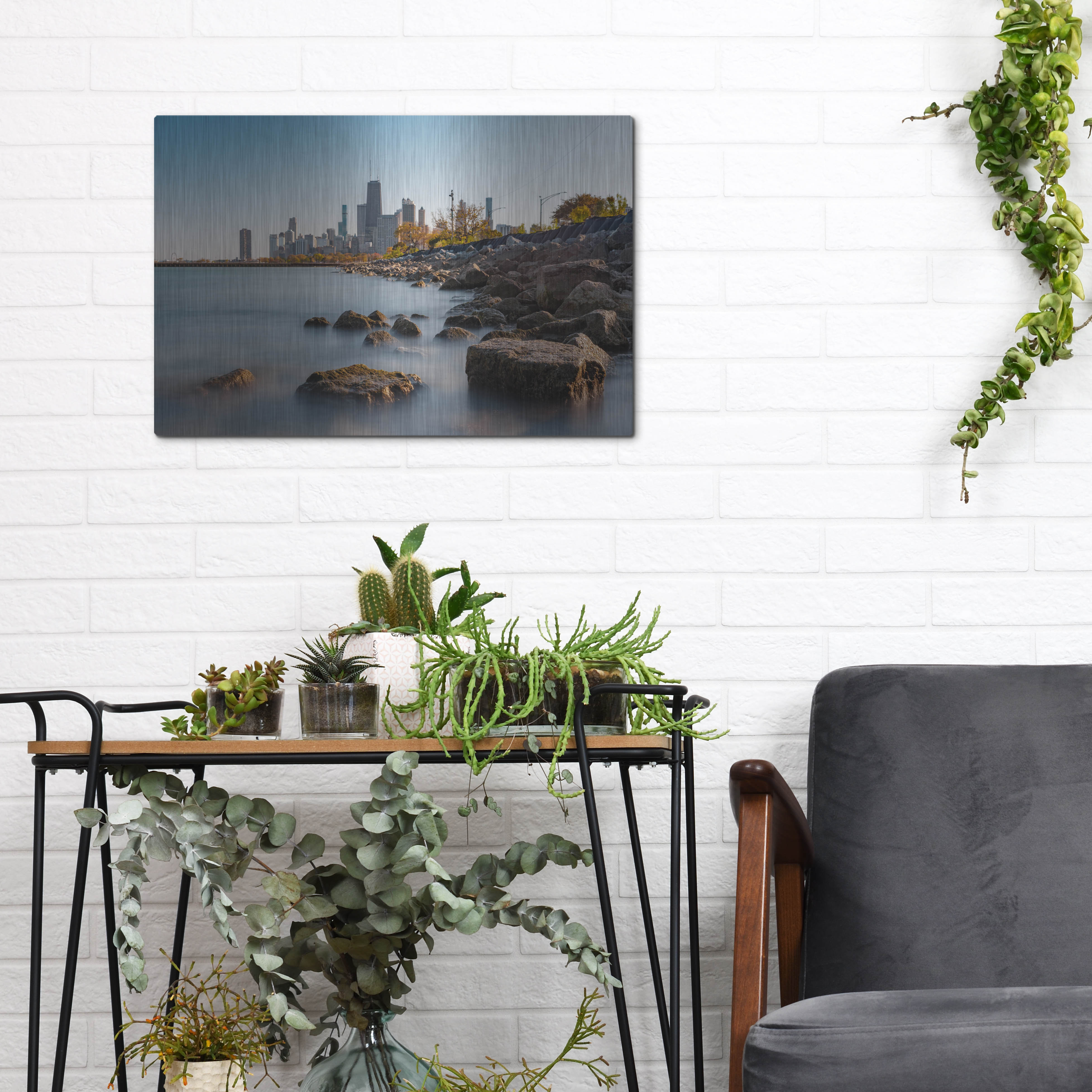 Ivy Bronx 'Chicago On The Rocks' by Epic Portfolio Metal Wall Art | Wayfair