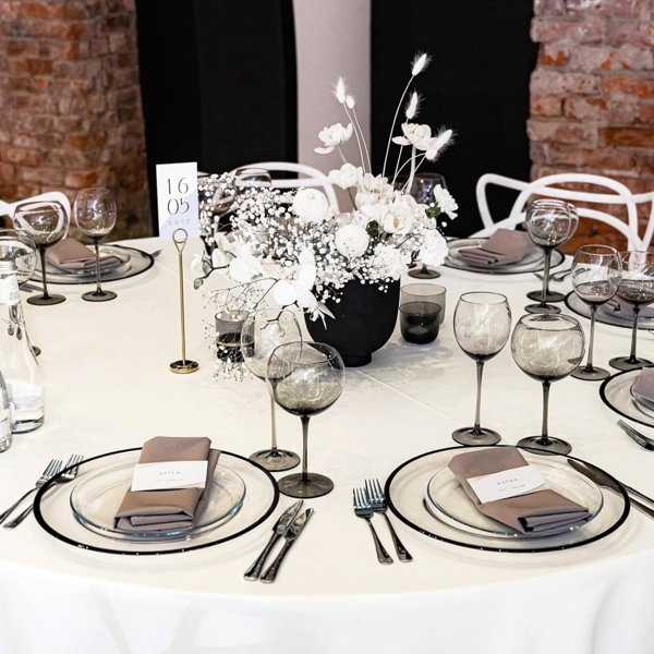 Hokku Designs 6 Pack Round Tablecloth 90 Inch Table Cloths Polyester ...