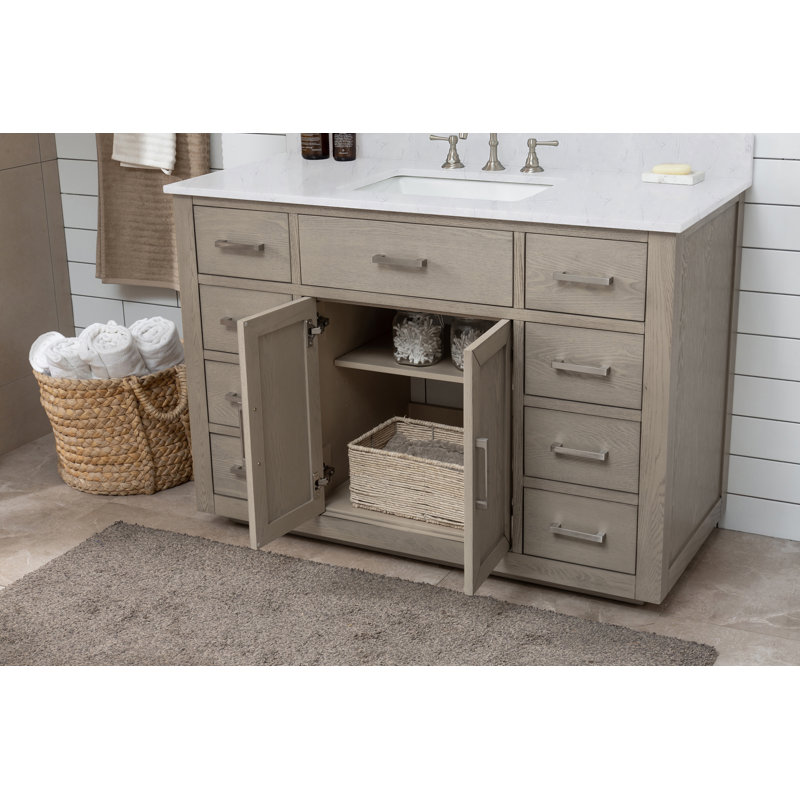 Sand & Stable Ingalls 48'' Single Bathroom Vanity with Quartz Top ...