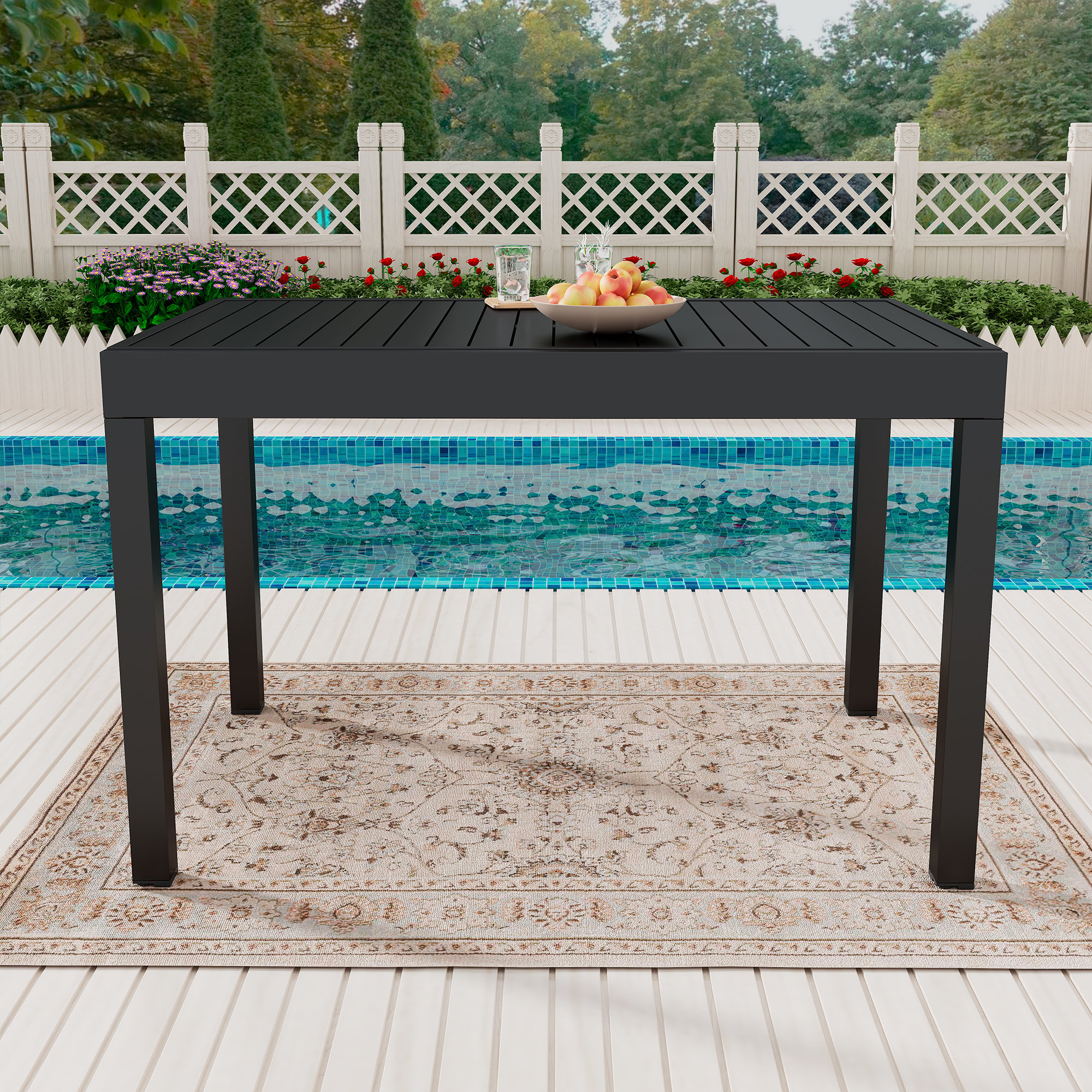 Latitude Run® Outdoor Expandable Dining Table, Extra Large 106" L X 35 ...