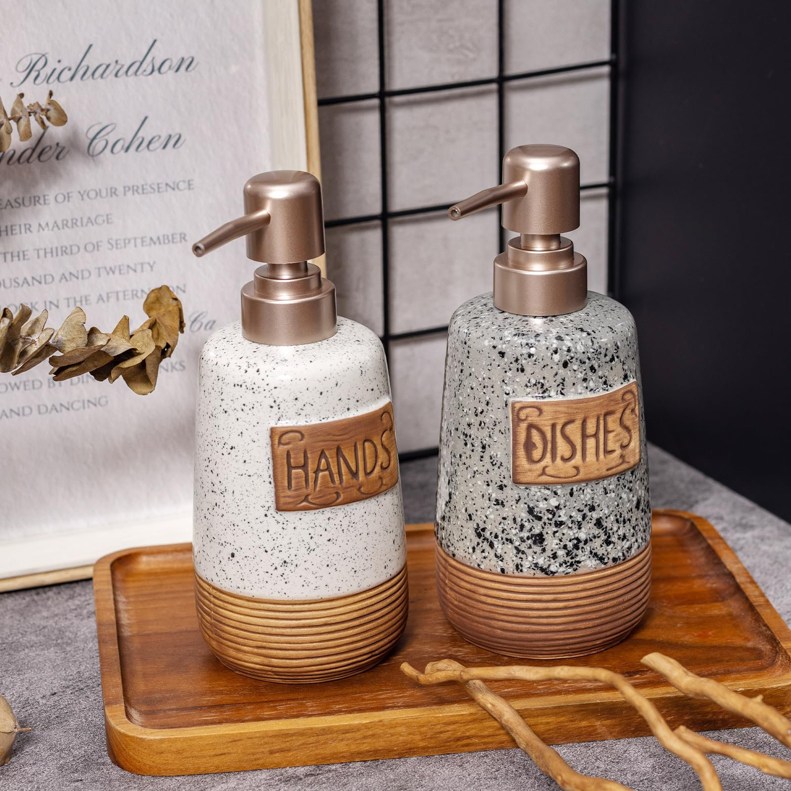Lark Manor™ Hand And Dish Soap Dispenser Set, Farmhouse Ceramic Soap ...