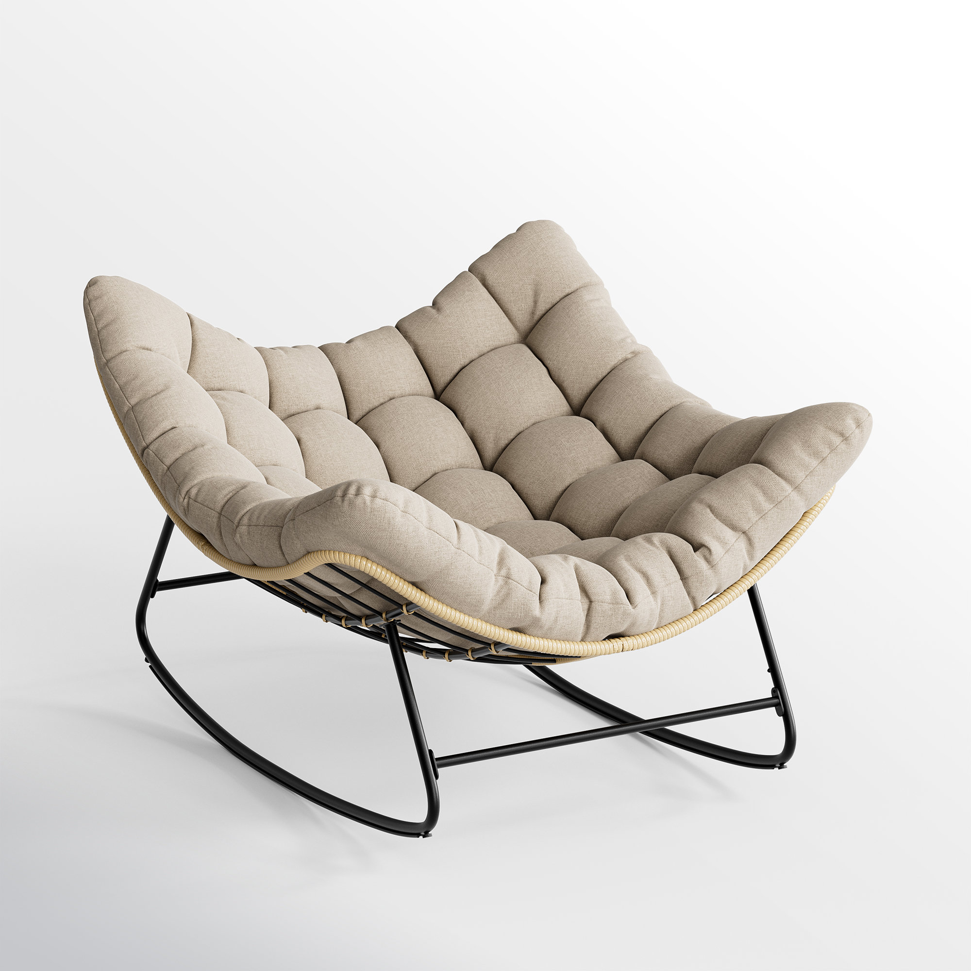 Bay Isle Home™ Patio Steel Rocking Chair With Cushion | Wayfair