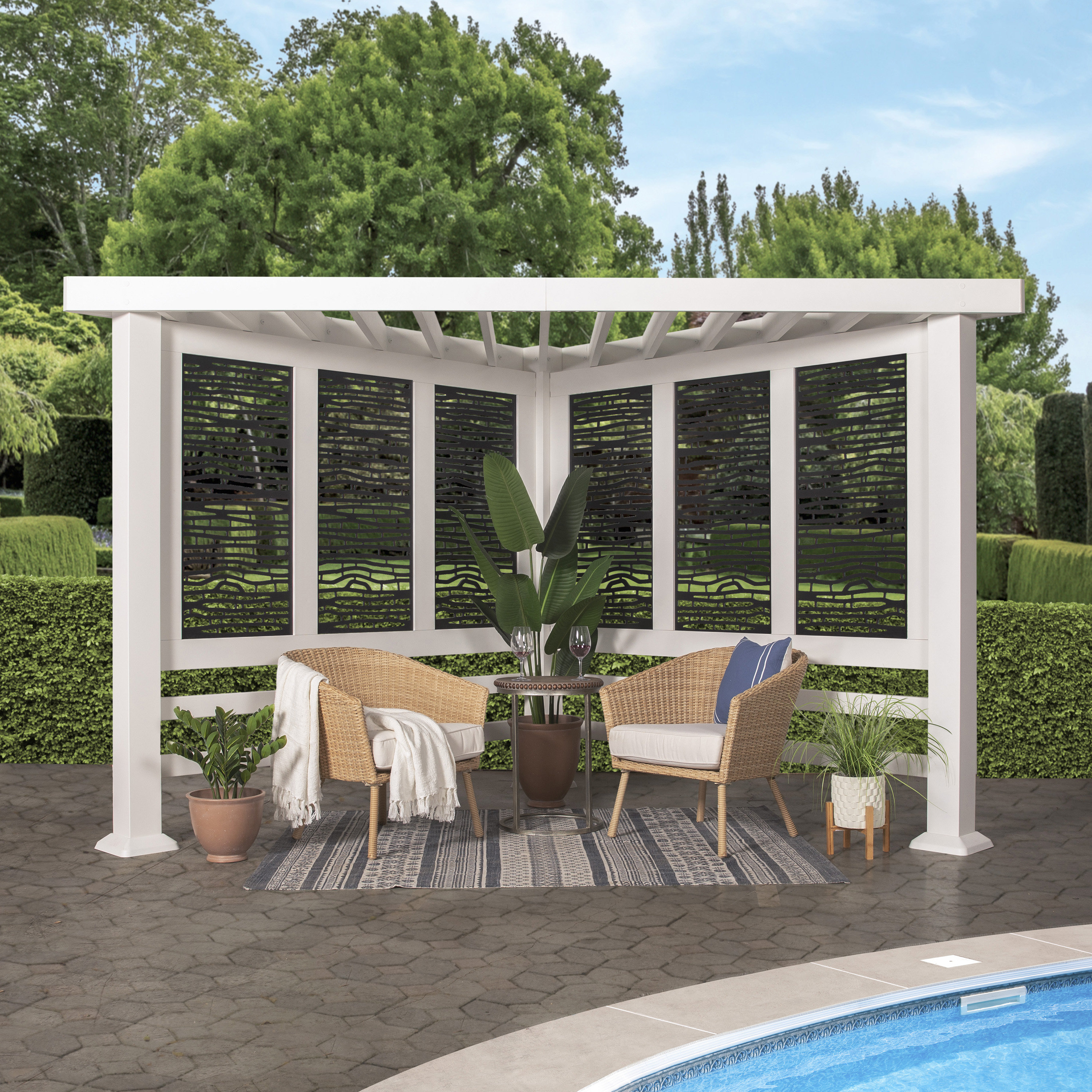 Backyard Discovery Richmond Modern Metal Steel Pergola & Reviews | Wayfair