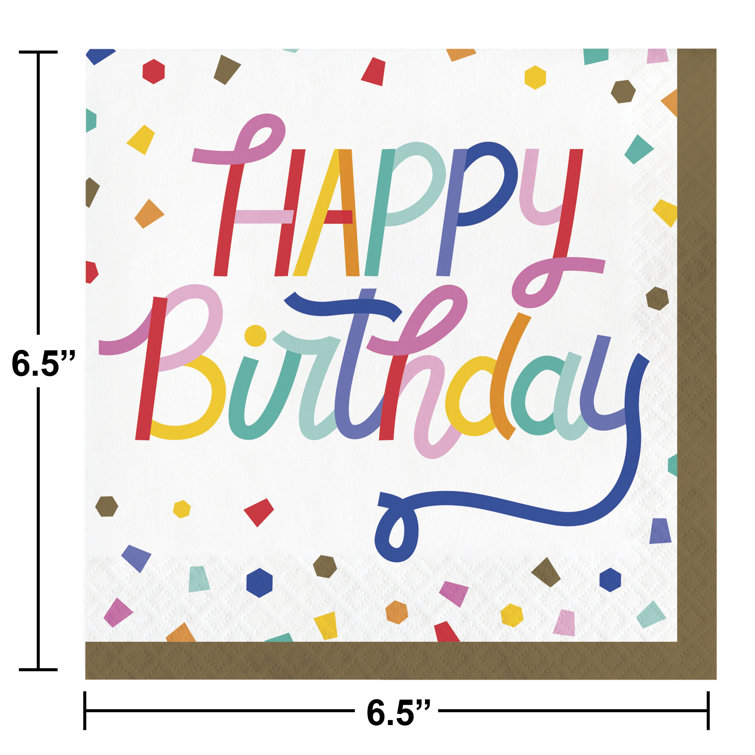 Creative Converting Birthday Confetti Happy Birthday Napkins, 48 ct ...