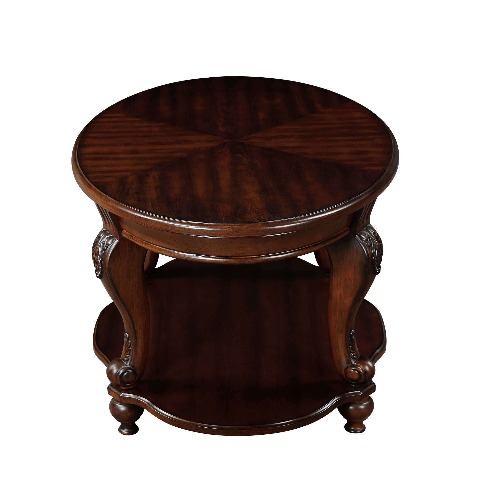 Astoria Grand 22'' Two Tone Round End Table,Solid Wood Sofa Side Table ...
