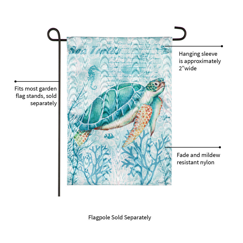 Bay Isle Home™ Sea Turtle Moire Garden Flag | Wayfair