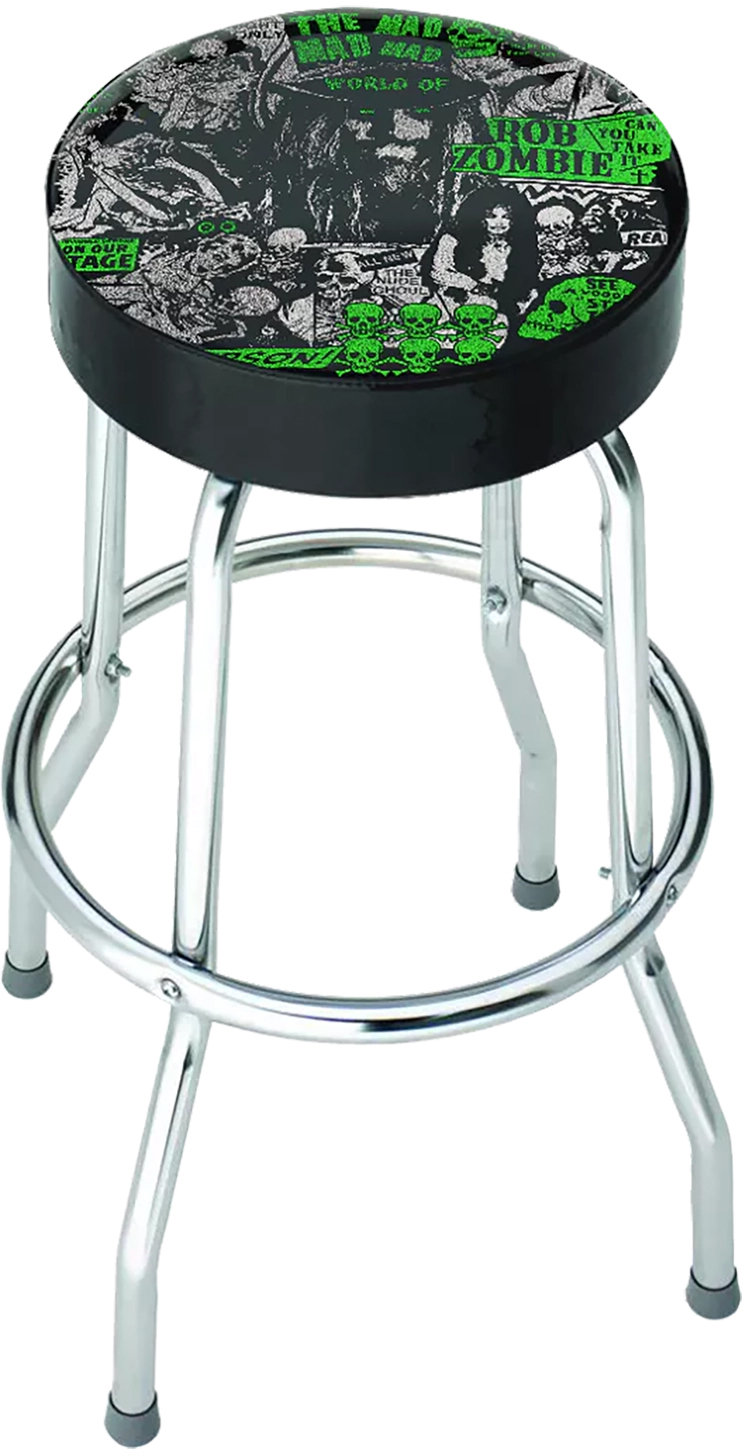 Brayden Studio® ROB ZOMBIE MAD WORLD BAR STOOL SEAT BLK/CH | Wayfair