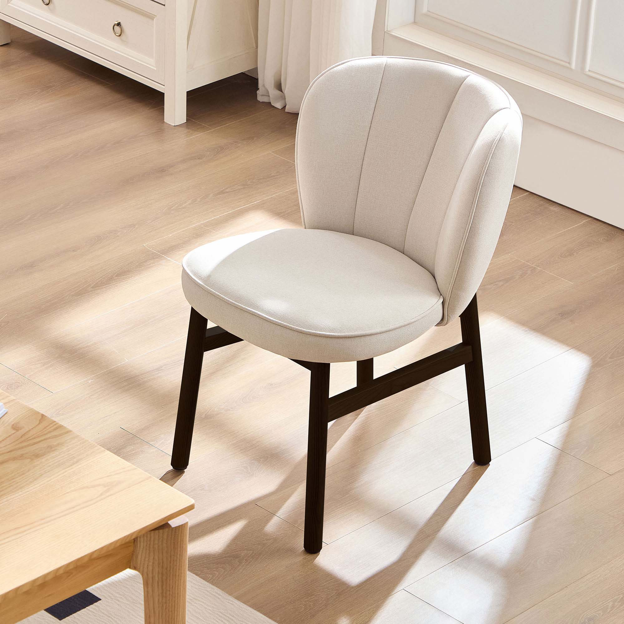 George Oliver Ash Wooden Frame Upholstered Shell Dining Chairs | Wayfair