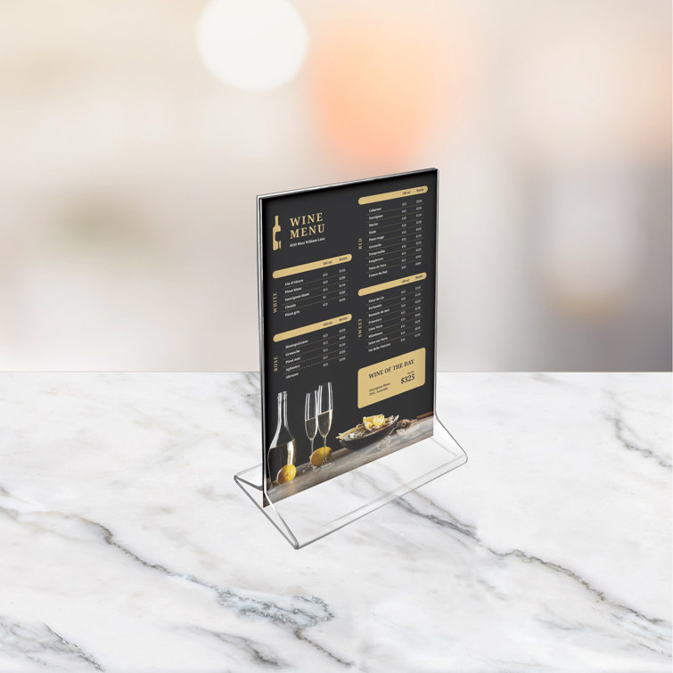 Azar Displays Top Loading Clear Acrylic T-Frame Sign Holder - Wayfair ...