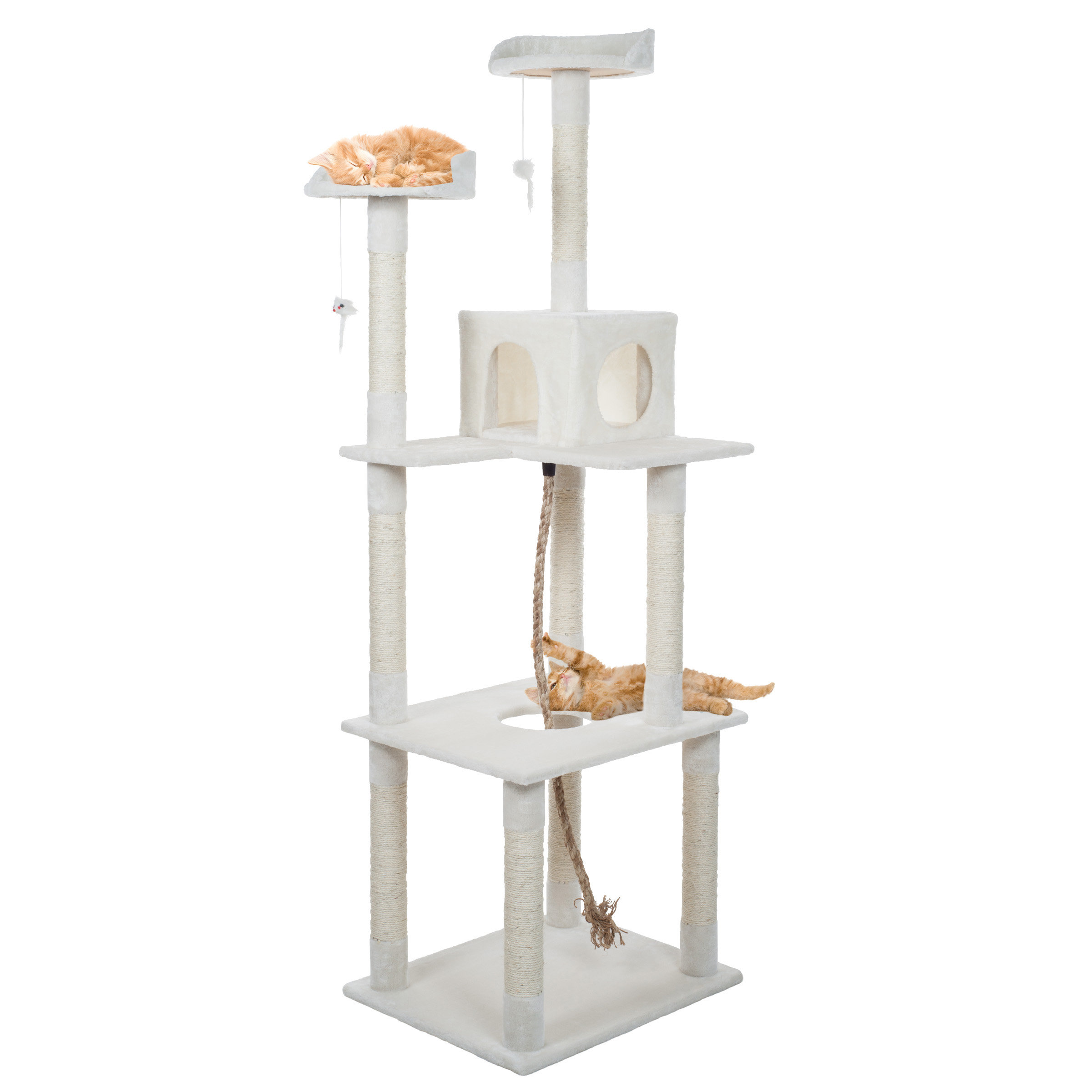 Petmaker PetMaker 6 Foot Cat Tree with Scratch Posts in Ivory & Reviews ...