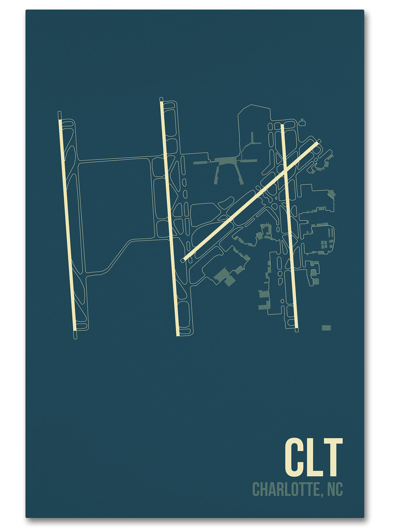 Trademark Fine Art 'CLT Airport Layout' Graphic Art Print on Wrapped ...