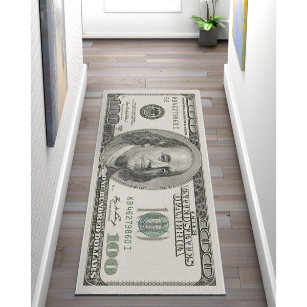 Well Woven Money Dollar Bill Front Modern Green Area Rug | Wayfair