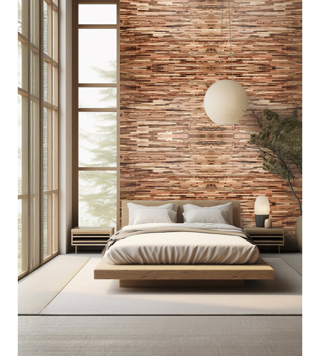 Java Creations Matrix 12" x 48" Reclaimed Engineered Wood Wall ...