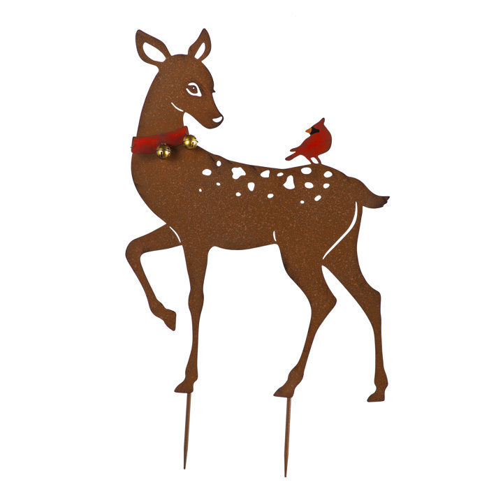 The Twillery Co.® Rojas 2 Piece Metal Deer Garden Stake Set & Reviews ...