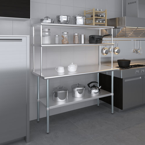 Amgood Stainless Steel Double-Tier Shelf & Reviews | Wayfair