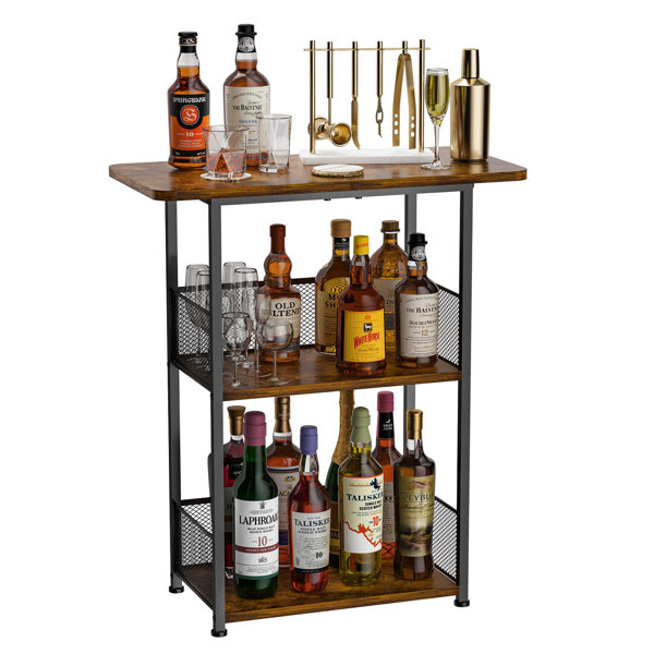 Red Barrel Studio® Floor Standing Freestanding Whiskey Rack: 3 Tier ...