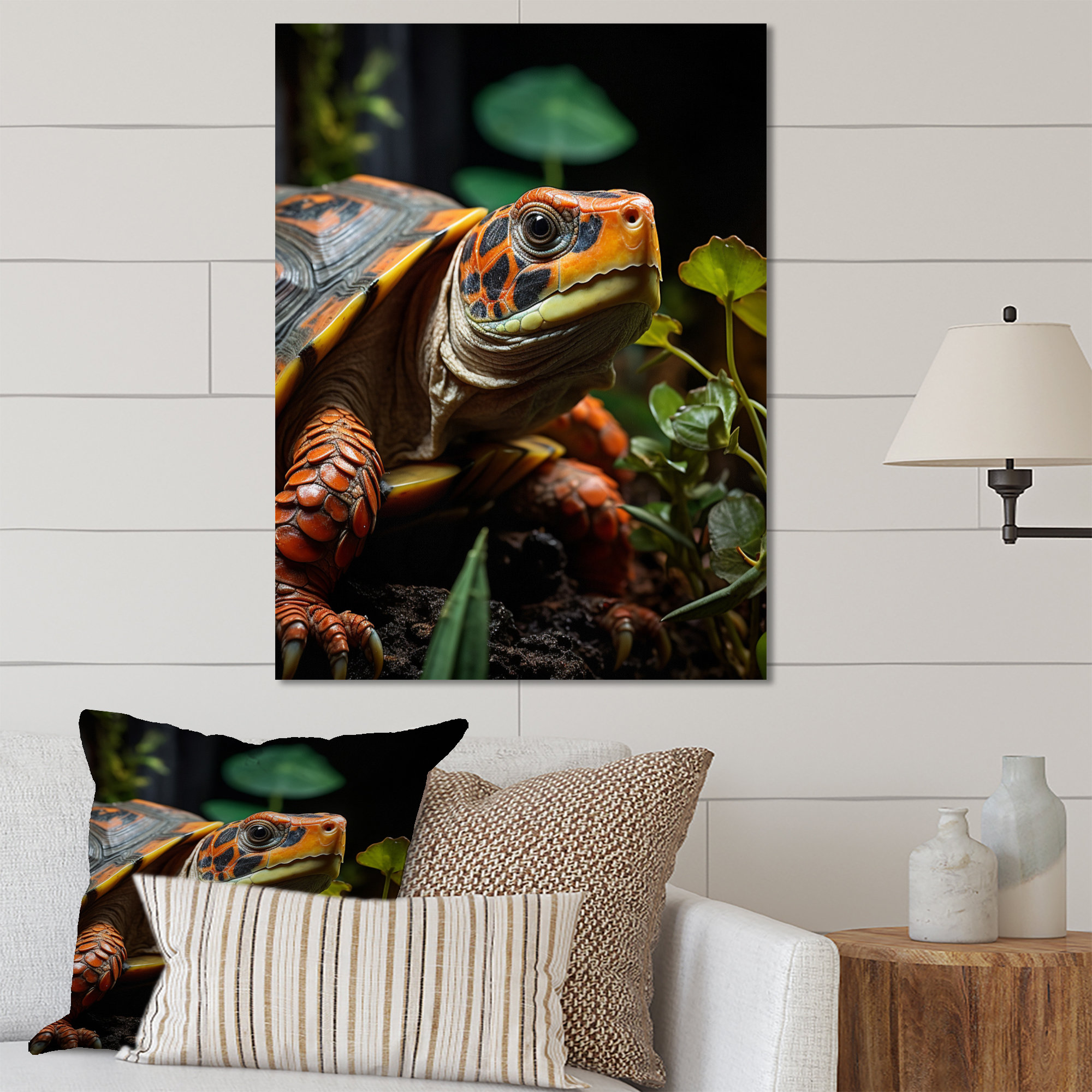 Winston Porter Closeup Vibrant Turtle Portrait In Forest I - Animals ...