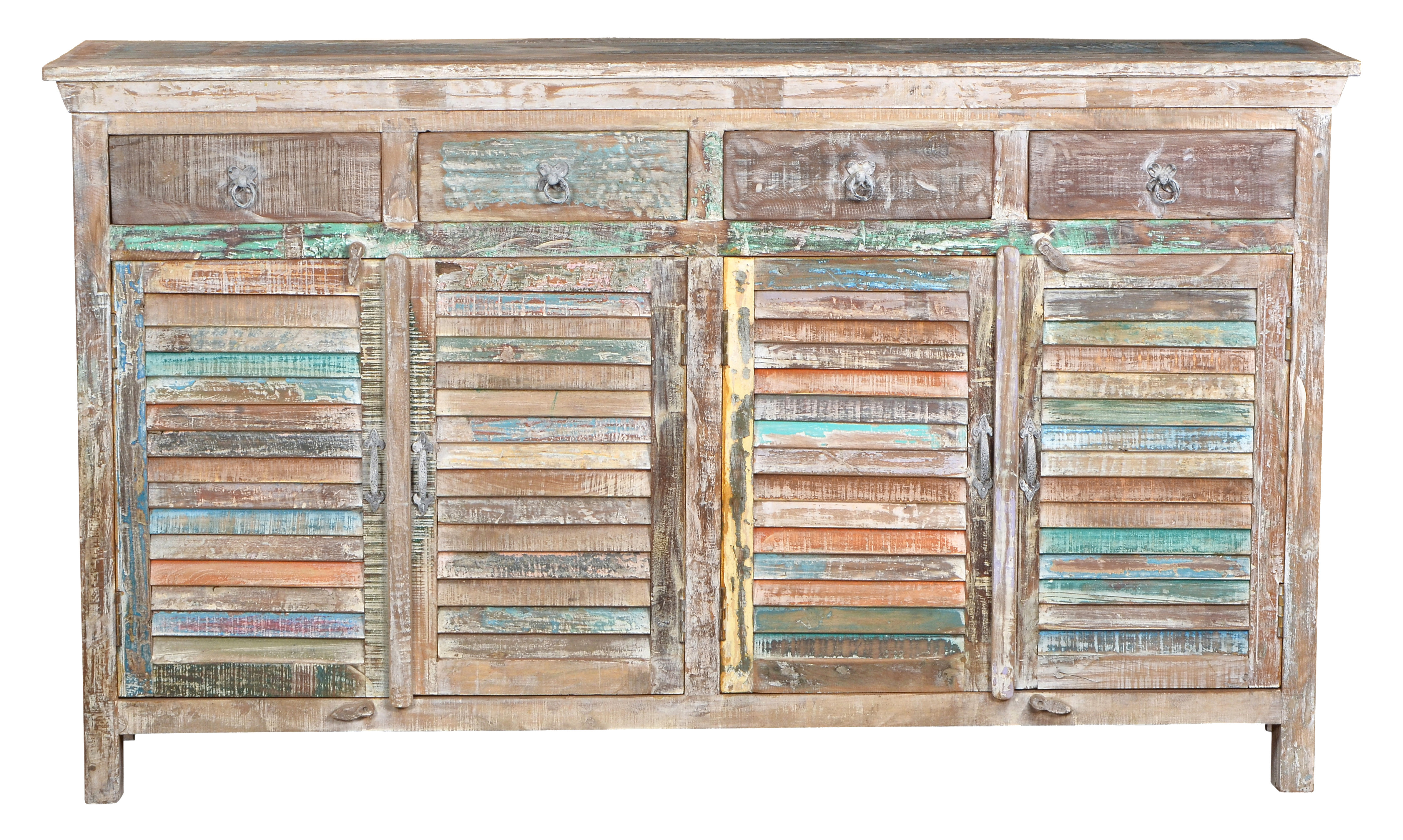 Bungalow Rose Eggleton 72" Wide 4 Drawer Teak Wood Sideboard & Reviews ...