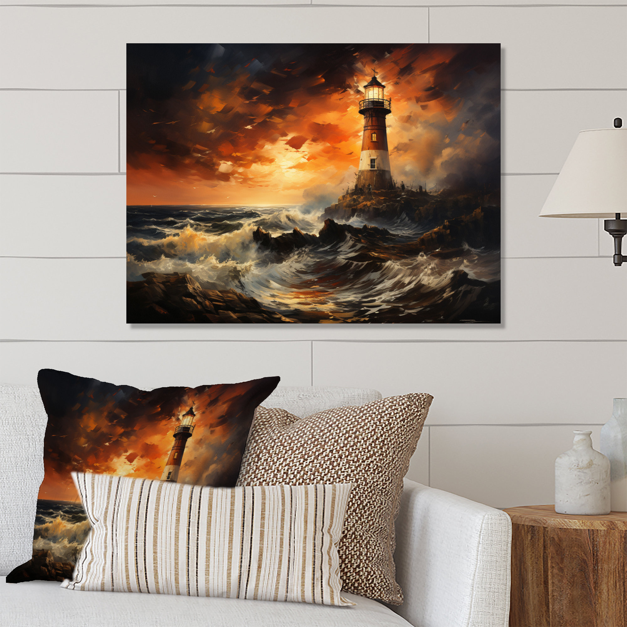 Latitude Run® Denmark Lighthouse Glow - Print on Metal | Wayfair