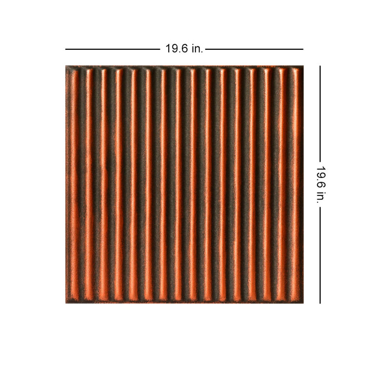 A La Maison Ceilings Corrugated 1.6 ft. x 1.6 ft. Glue-up Polystyrene ...