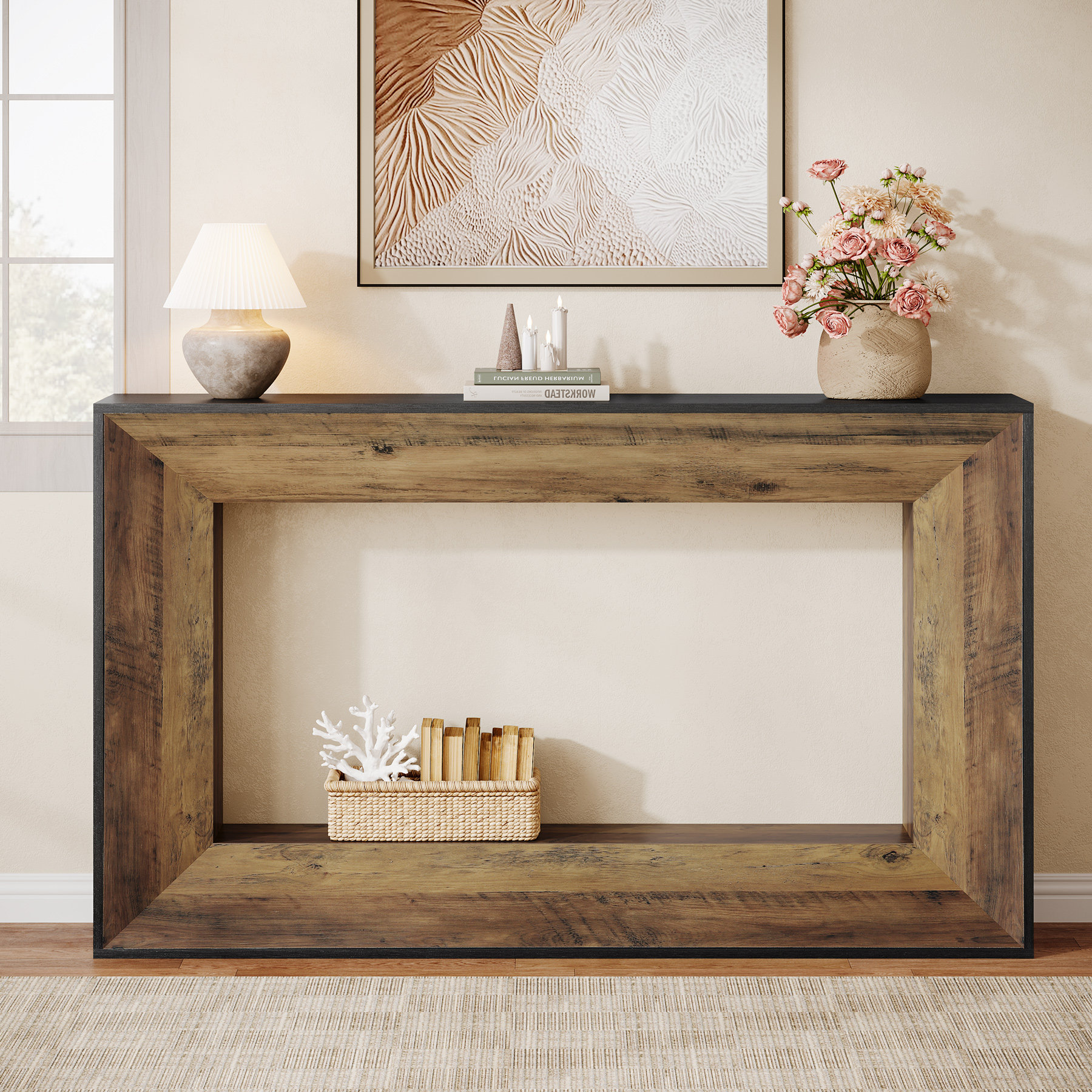 Millwood Pines 55-Inch Long Console Entryway Table for Entrance, Living ...