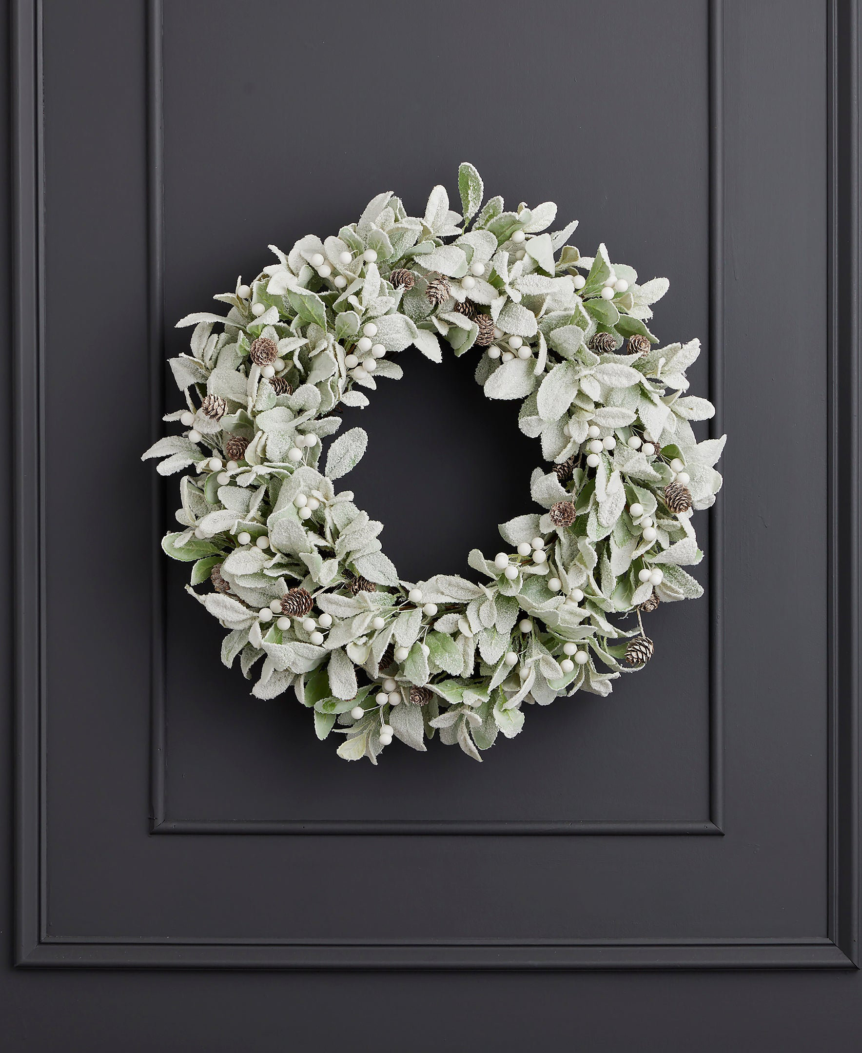 The Holiday Aisle® Snowy Lambs Ear and Holly Berry 24in | Wayfair