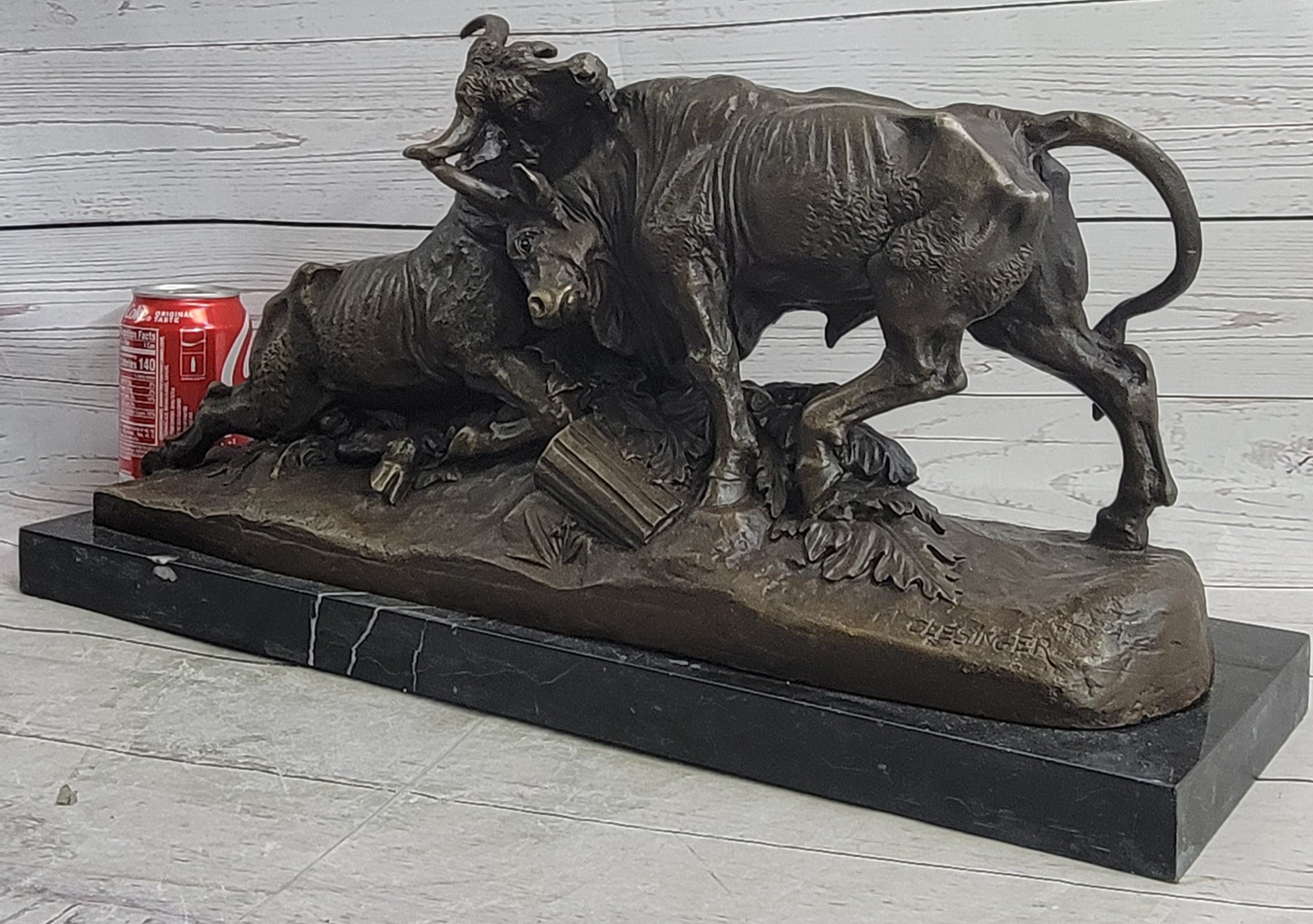 Loon Peak® Large Clesinger Fighthing Bulls Bronze Sculpture Hot Cast ...